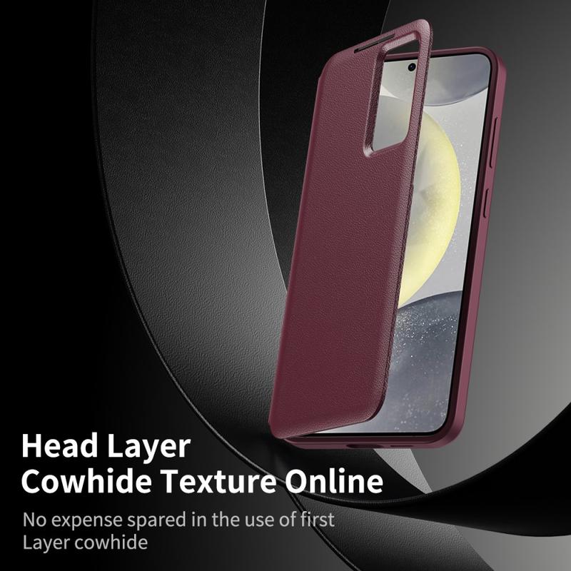 Samsung Galaxy S26+ Smart Clear View Flip Skal med kortplats - Vinröd